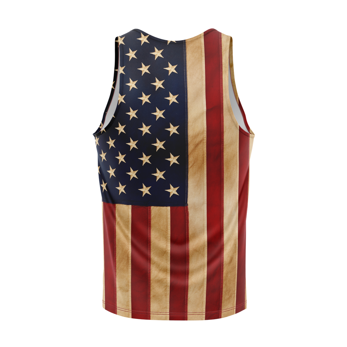 Aged US Flag Full Back Performance Tank | BackHome.us
